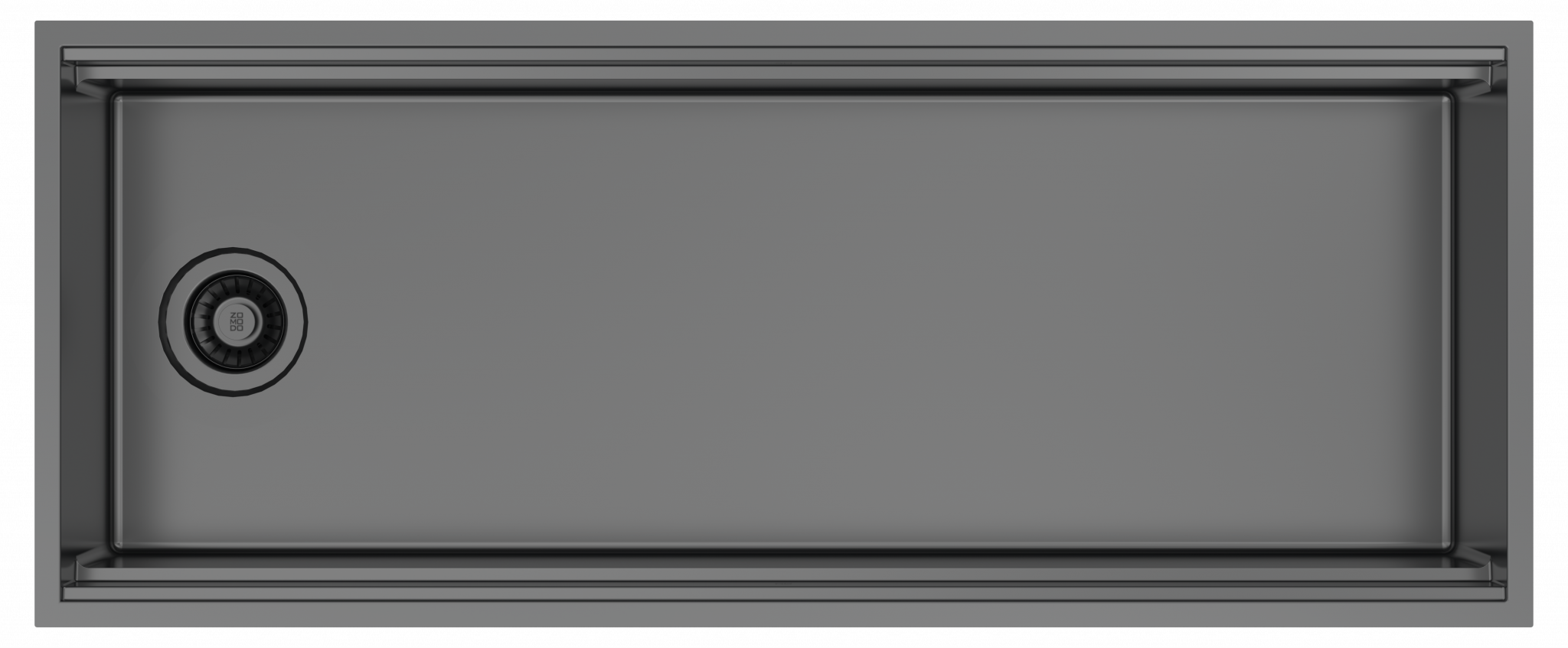 ZOMODO IQC1100-BK 44" Black Pearl 2-Tier Workstation Sink + Accessorie ...